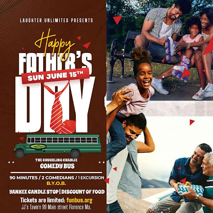Father's day On the Chuckling Charlie Comedy bus | Western Mass Arts Events